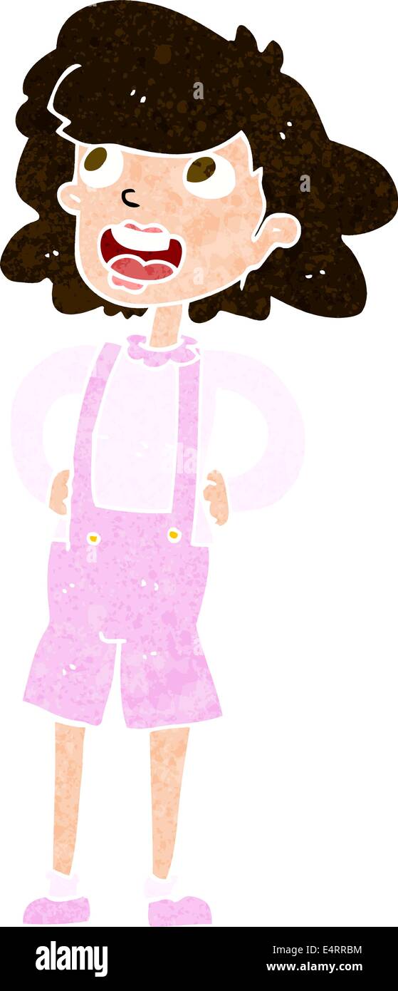 cartoon woman in dungarees Stock Vector Image & Art - Alamy