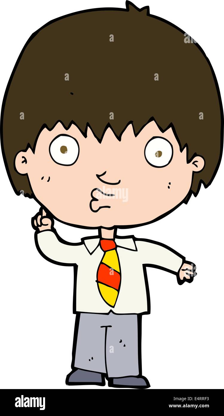 cartoon school boy answering question Stock Vector Image & Art - Alamy