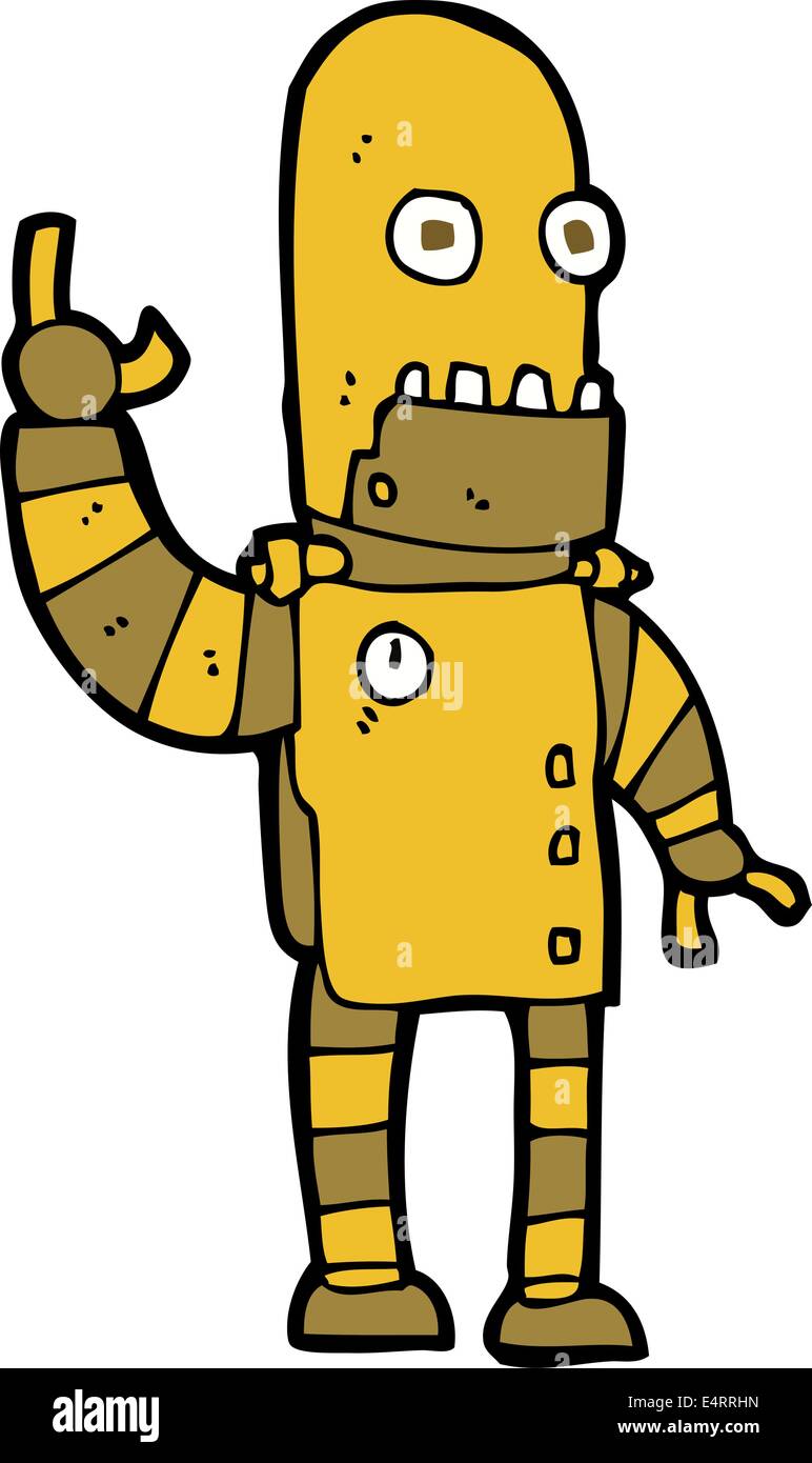 cartoon waving gold robot Stock Vector Image & Art - Alamy