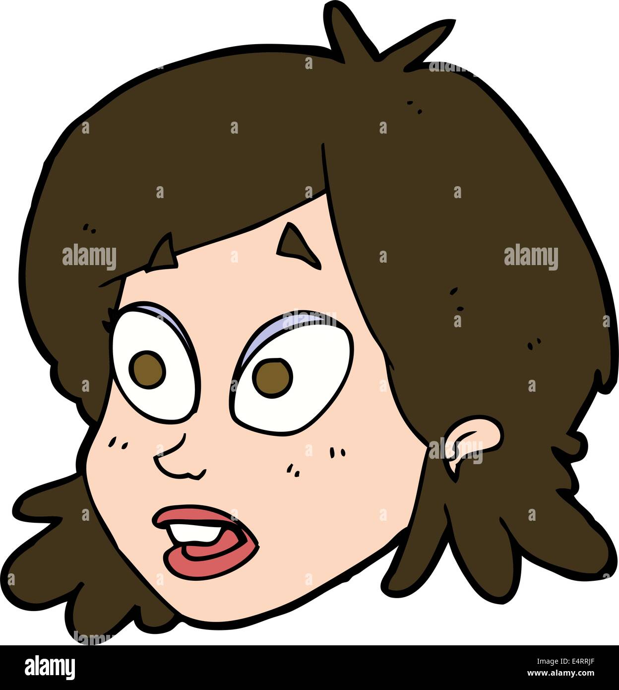 cartoon female face with surprised expression Stock Vector Image & Art ...
