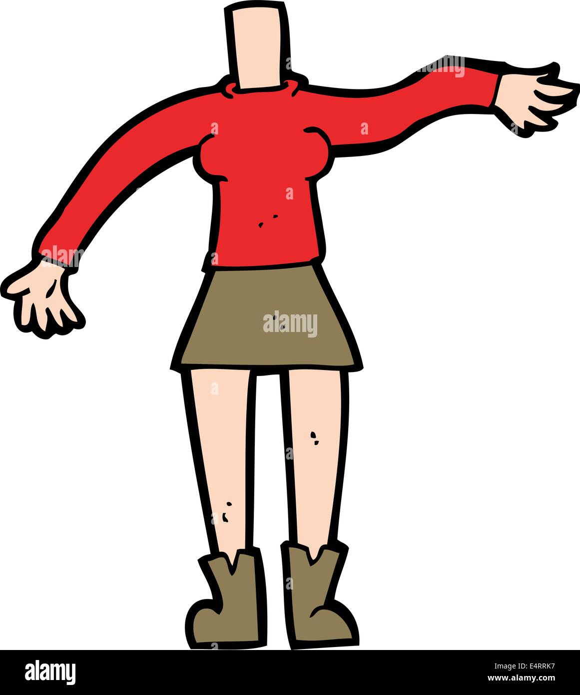 cartoon female body (add photos or mix and match cartoons Stock Vector ...