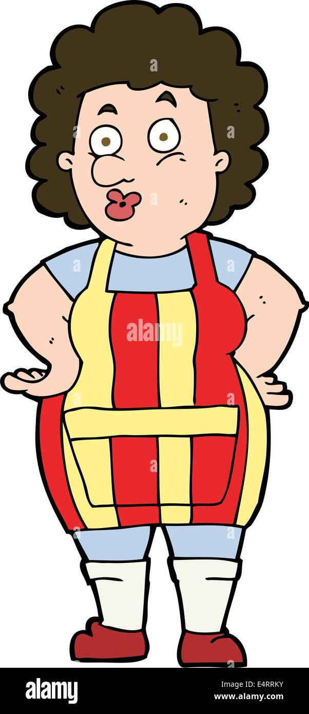 cartoon woman in kitchen apron Stock Vector Image & Art - Alamy