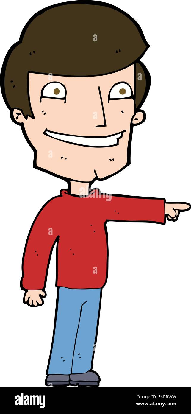 cartoon happy man pointing Stock Vector Image & Art - Alamy