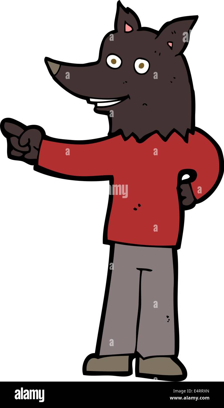 cartoon wolf man pointing Stock Vector Image & Art - Alamy