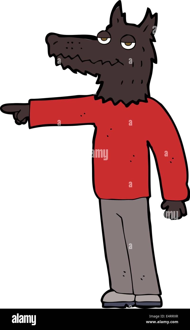 cartoon wolf man pointing Stock Vector Image & Art - Alamy