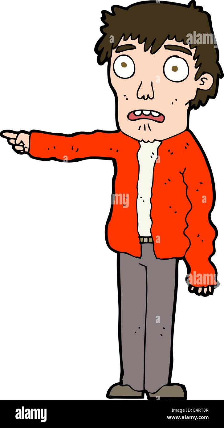 cartoon terrified man pointing Stock Vector Image & Art - Alamy