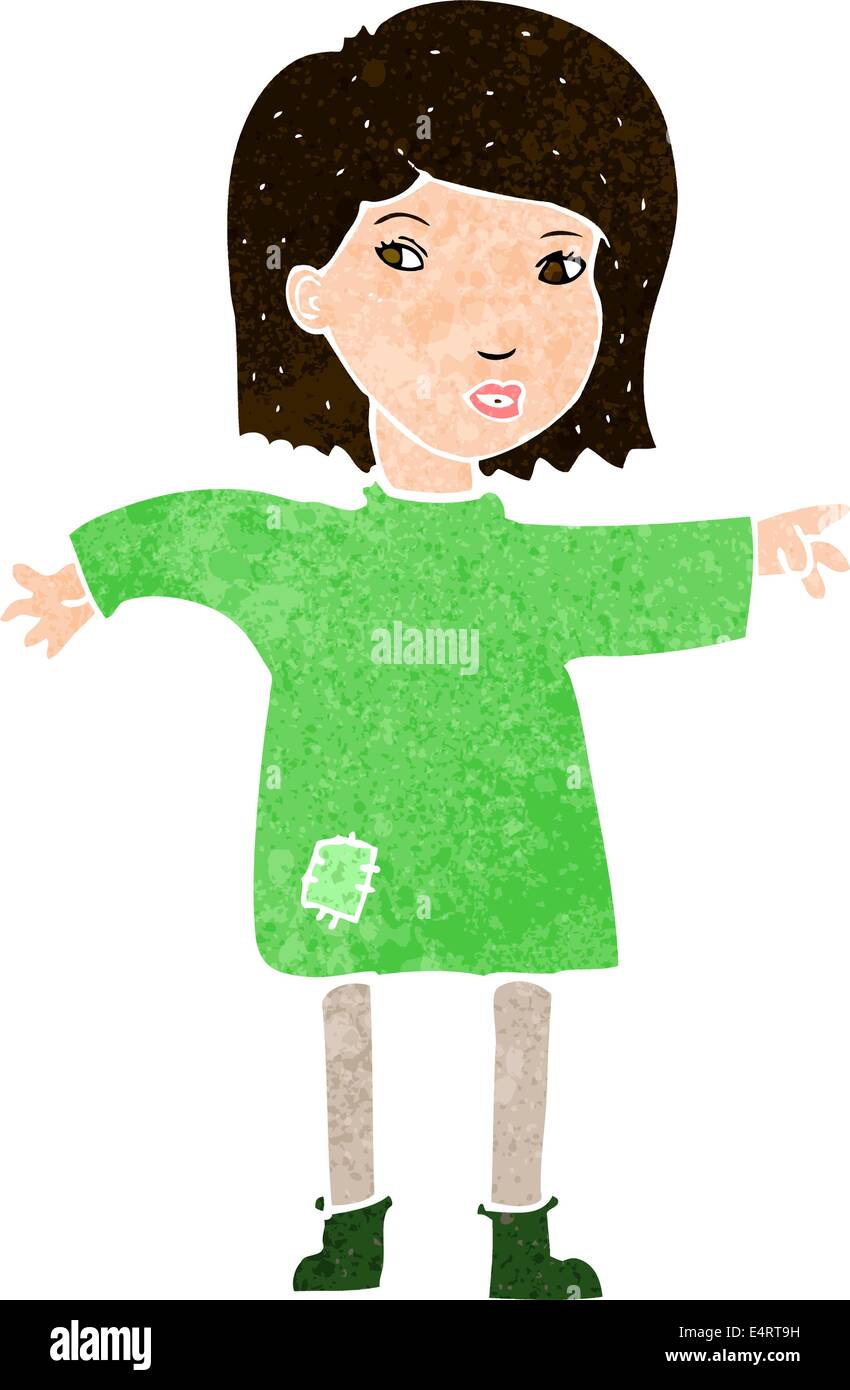 cartoon woman in patched clothing Stock Vector Image & Art - Alamy