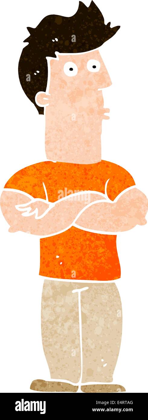 Cartoon boy folded arms hi-res stock photography and images - Alamy