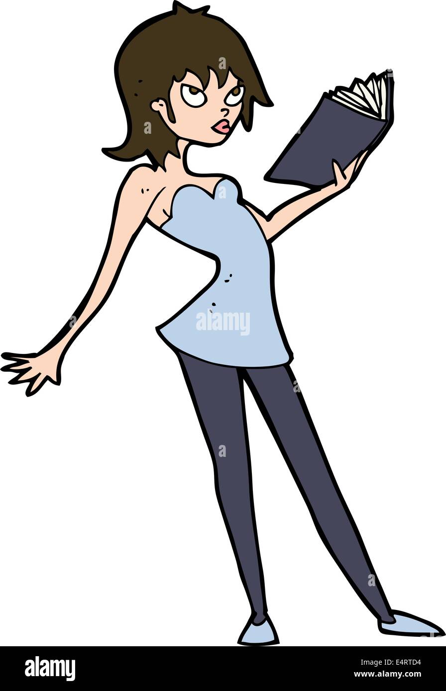 cartoon woman reading book Stock Vector Image & Art - Alamy