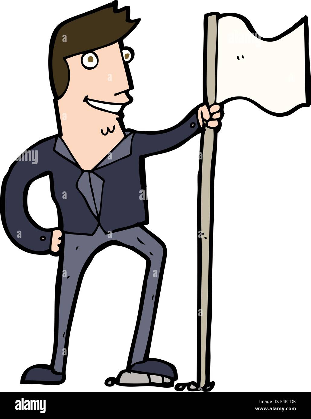 cartoon man planting flag Stock Vector Image & Art - Alamy