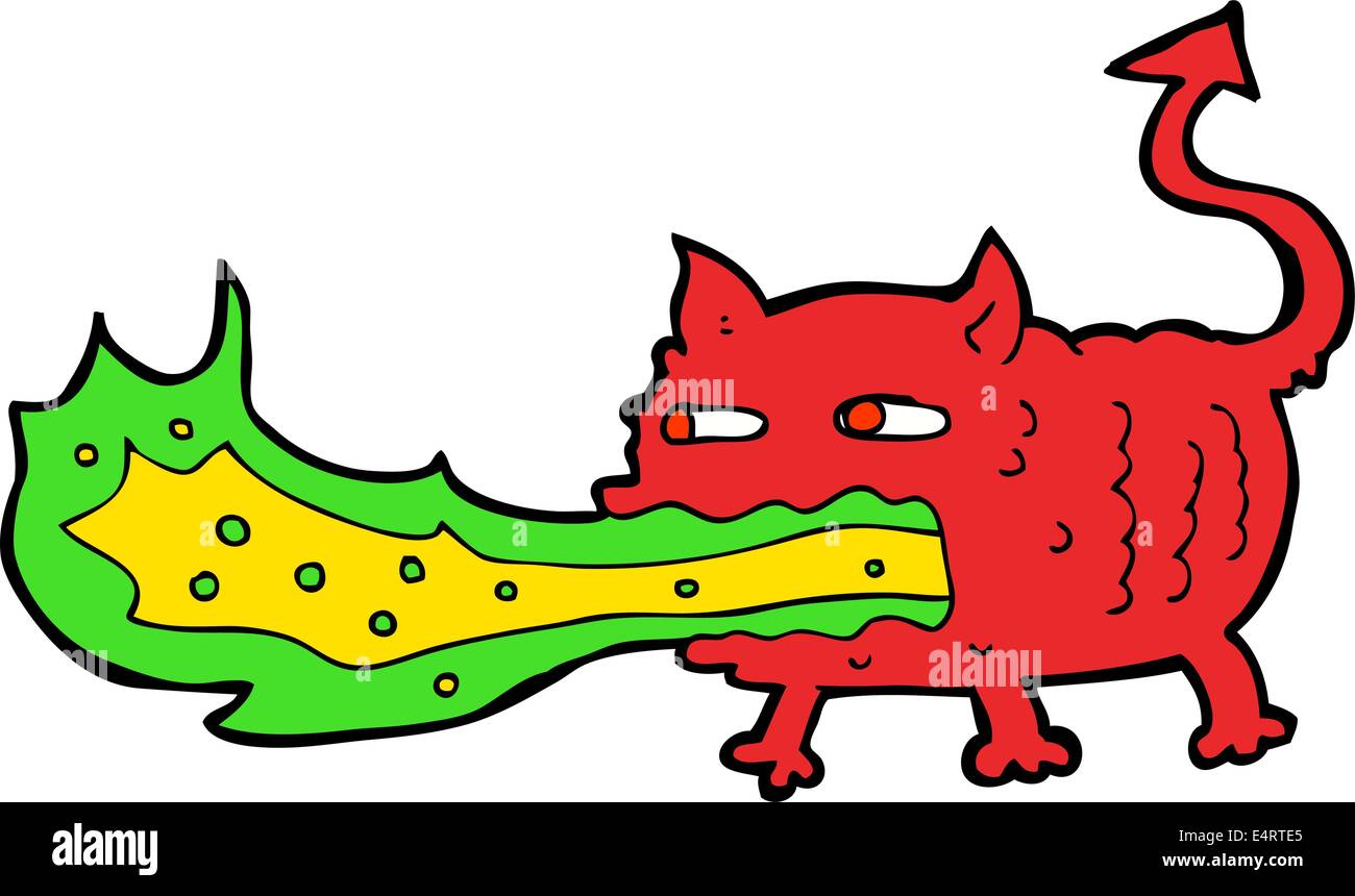 cartoon fire breathing imp Stock Vector Image & Art - Alamy