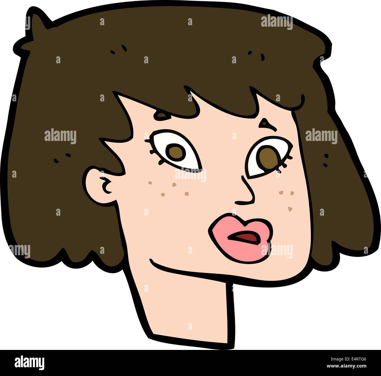 cartoon pretty female face Stock Vector Image & Art - Alamy