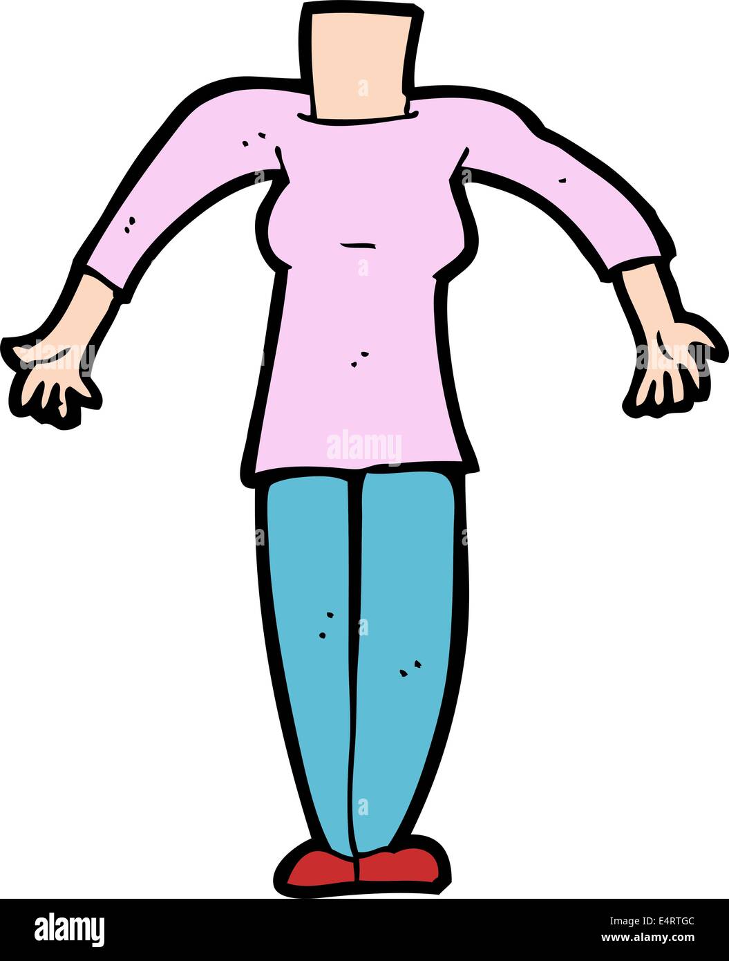 cartoon female body (add photos or mix and match cartoons Stock Vector ...