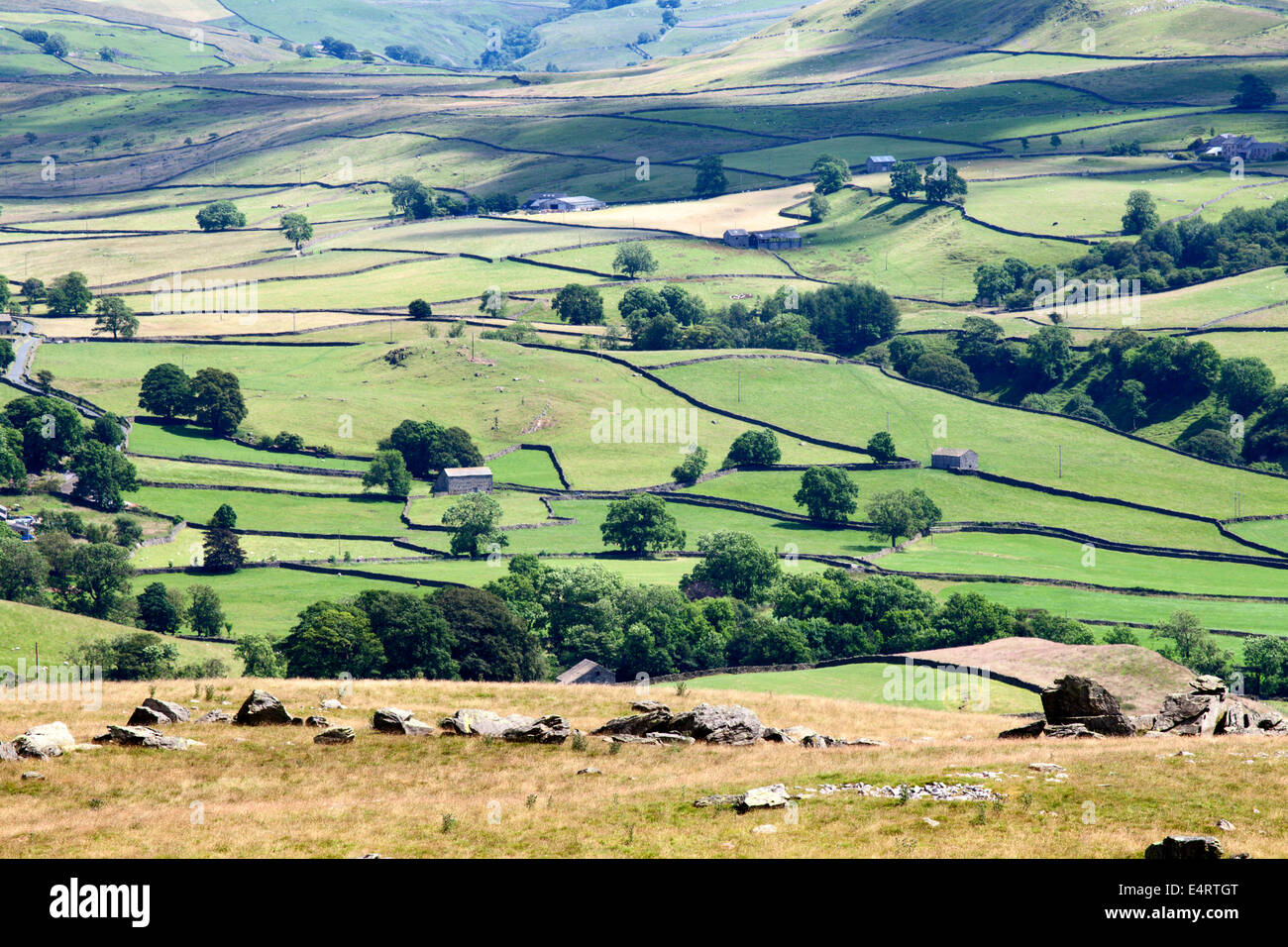 Crummack Dale from Norber near Austwick Yorkshire Dales England Stock ...