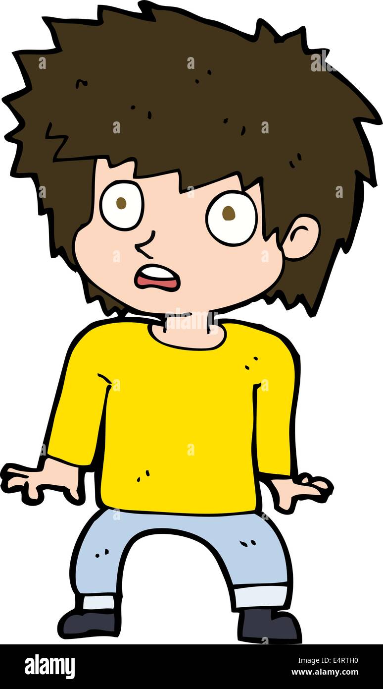 cartoon frightened boy Stock Vector Image & Art - Alamy