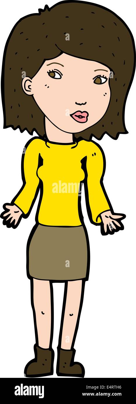 cartoon woman shrugging shoulders Stock Vector Image & Art - Alamy