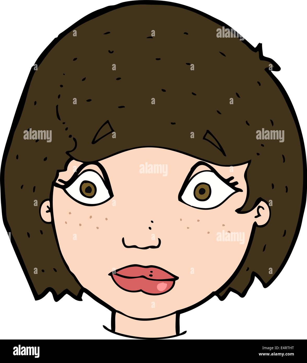 Worried Girl Face Cartoon