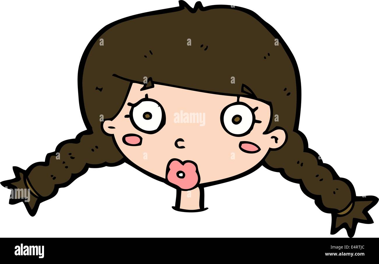 cartoon confused female face Stock Vector Image & Art - Alamy