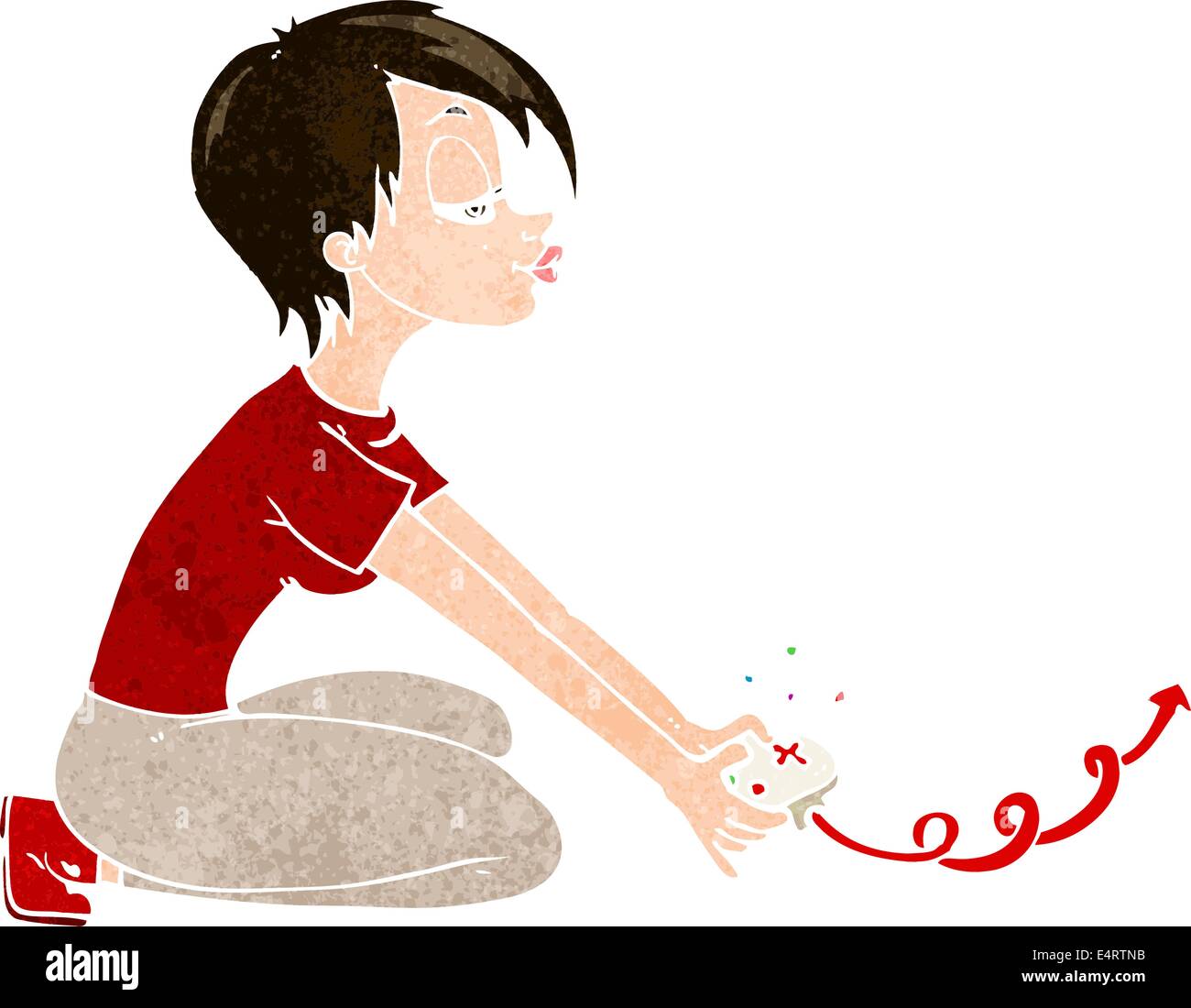 cartoon girl playing computer games Stock Vector Image & Art - Alamy