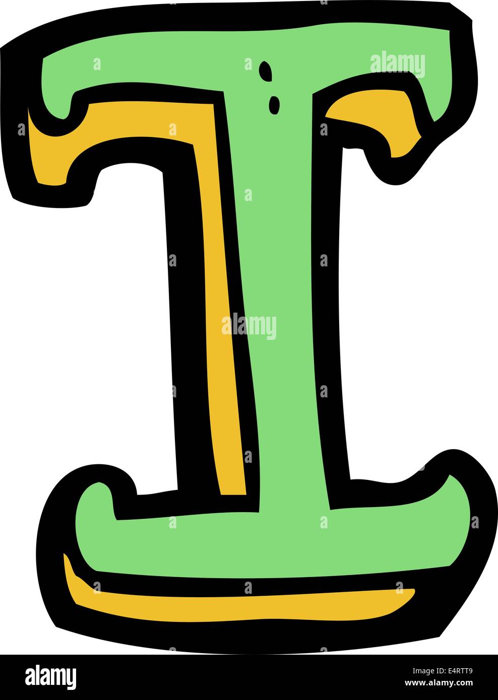 Funny letter i cartoon illustration Stock Vector Images - Alamy