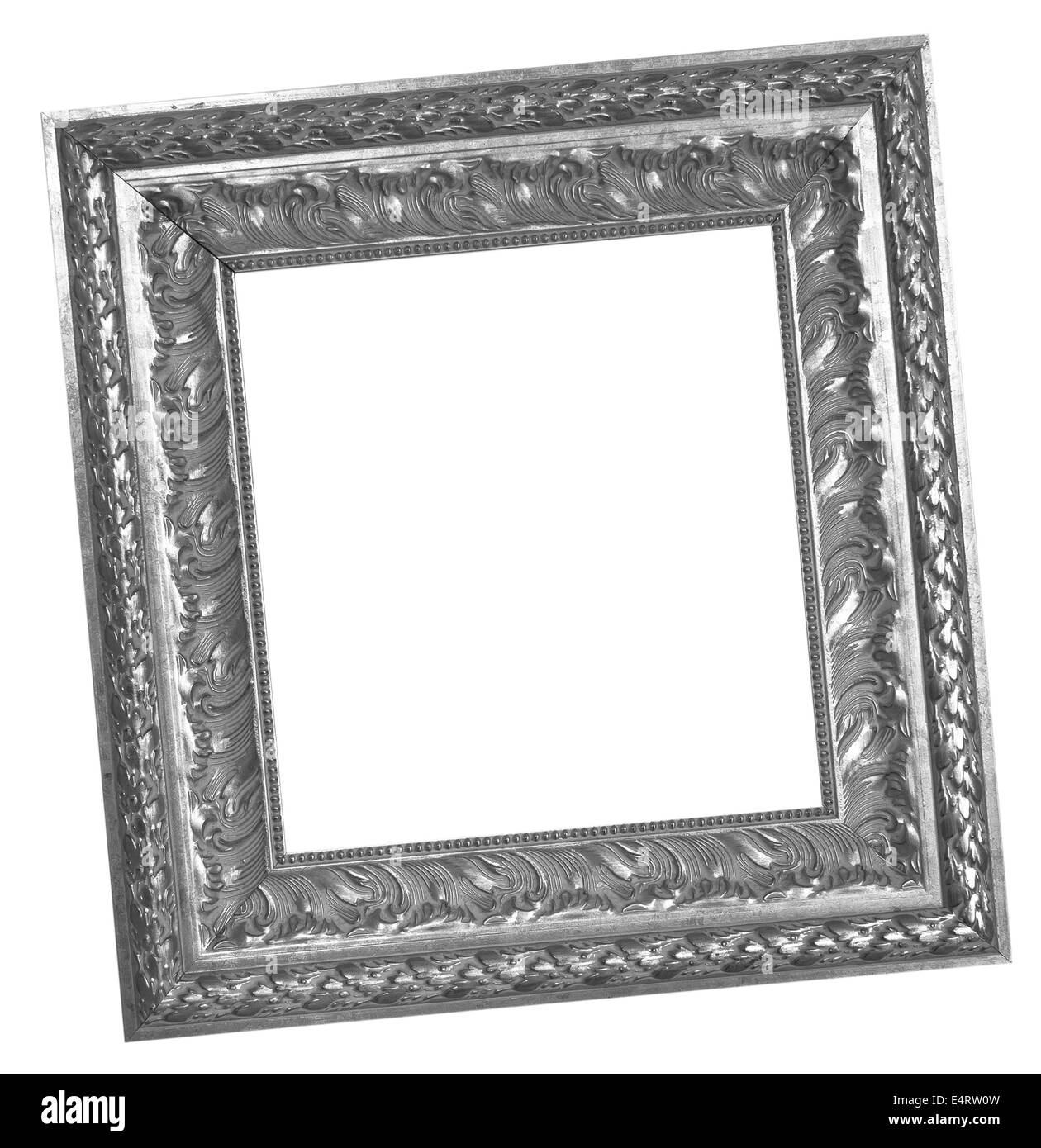 Silver picture frame isolated on white background Stock Photo - Alamy