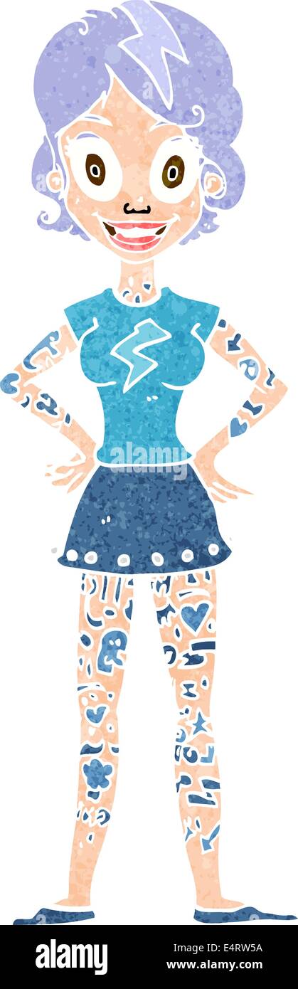 cartoon woman with heavy tattoos Stock Vector Image & Art - Alamy