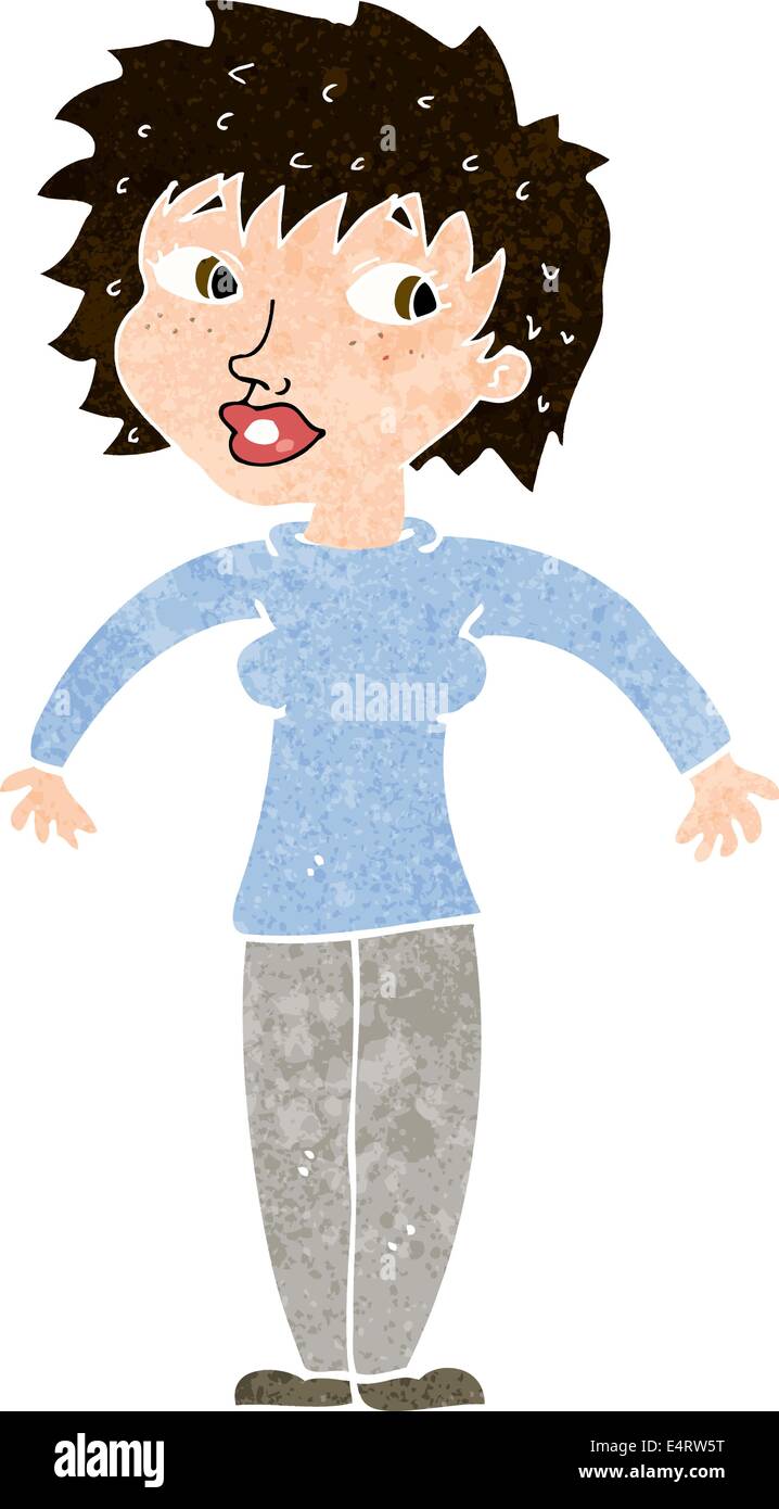 cartoon woman shrugging shoulders Stock Vector Image & Art - Alamy