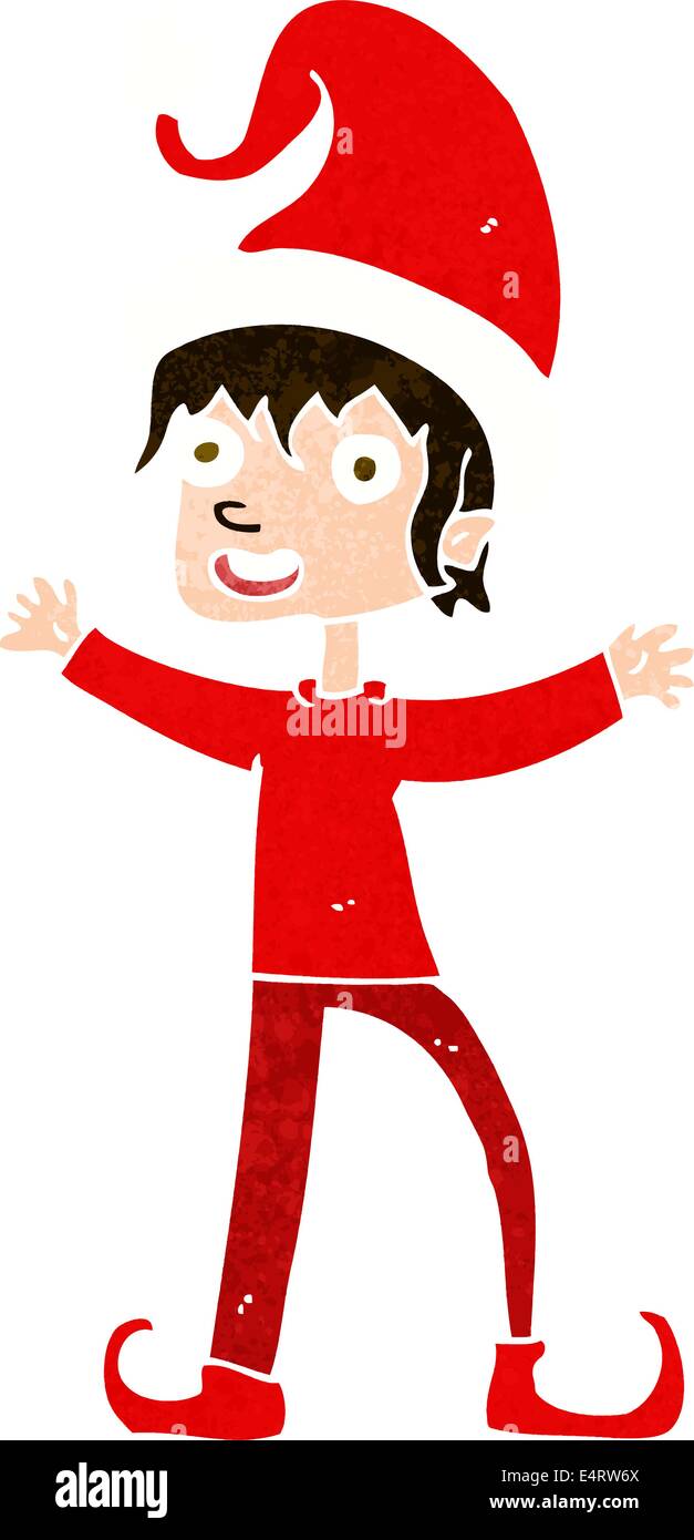 Cartoon excited christmas elf Stock Vector Images - Alamy