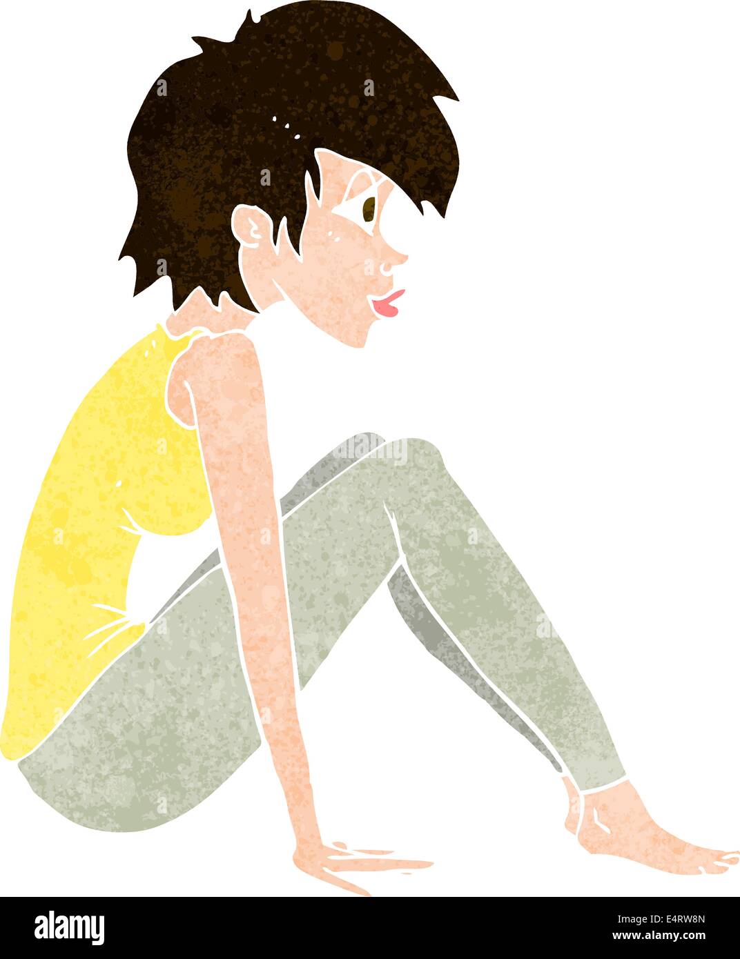 cartoon woman sitting Stock Vector Image & Art - Alamy