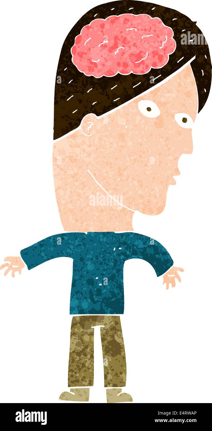cartoon man with brain symbol Stock Vector Image & Art - Alamy