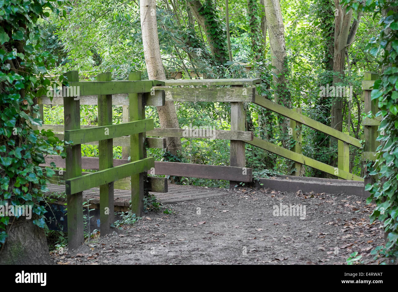 Path divides over bridge or to the right Stock Photo - Alamy