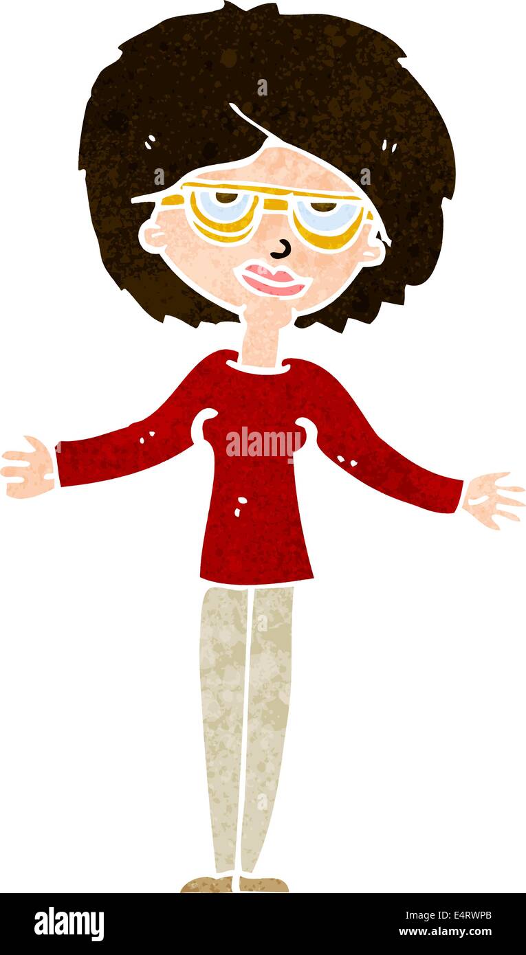 cartoon woman wearing spectacles Stock Vector Image & Art - Alamy