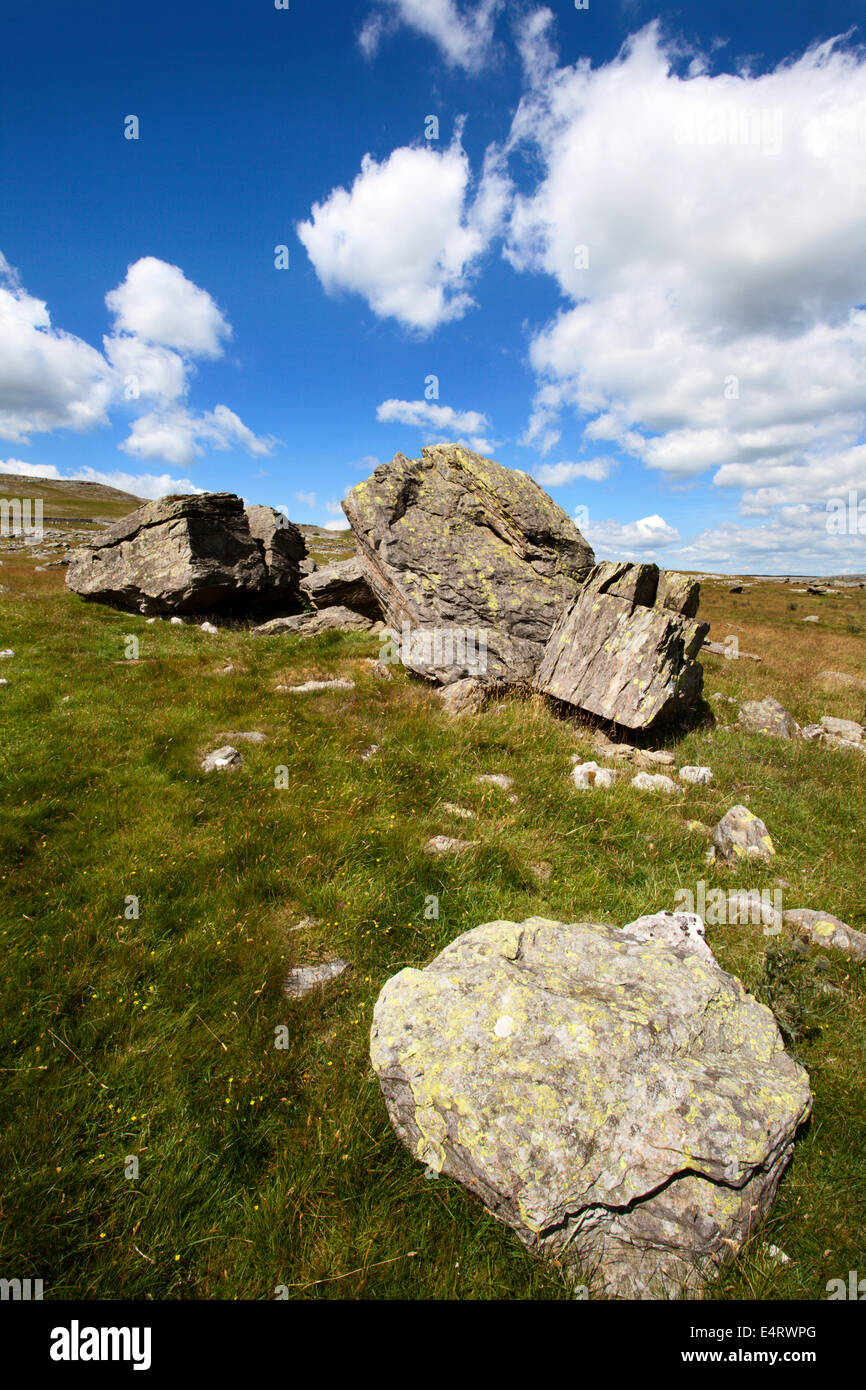 Norber Boulders in Crummack Dale near Austwick Yorkshire Dales England ...