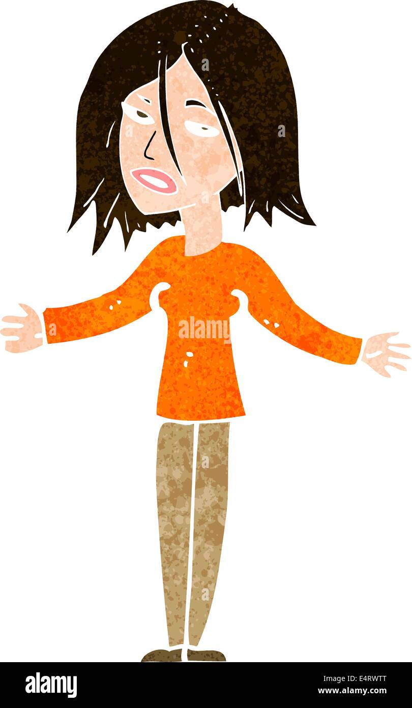 cartoon woman shrugging shoulders Stock Vector Image & Art - Alamy