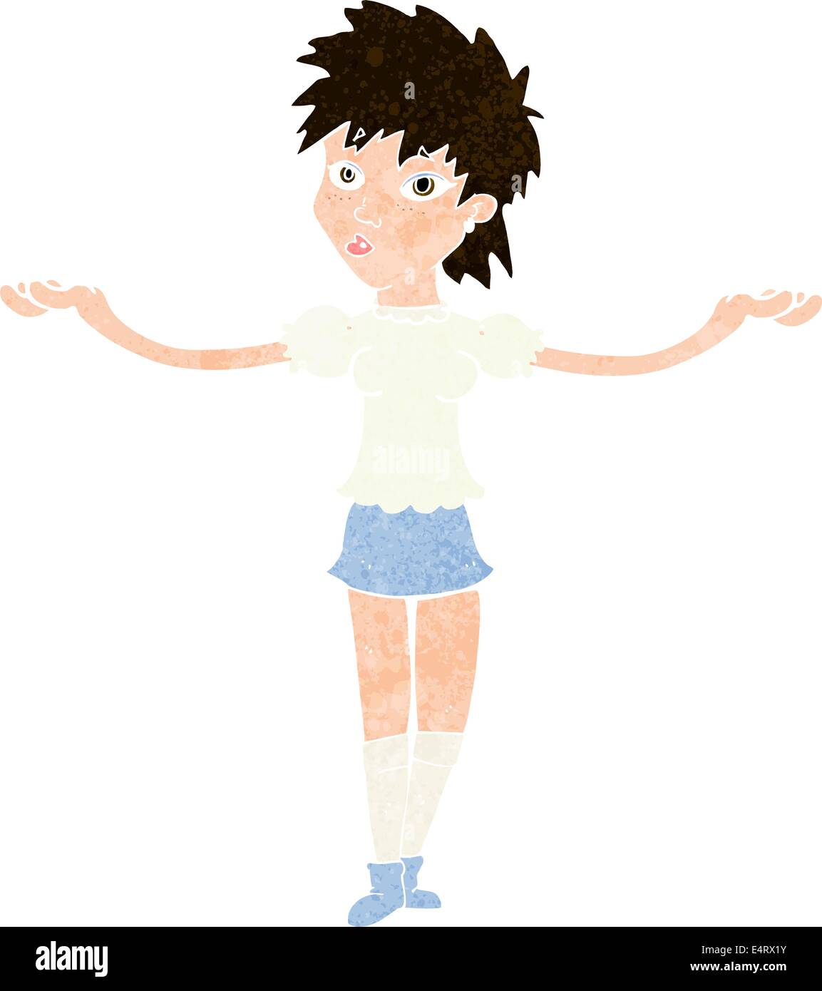 cartoon woman shrugging shoulders Stock Vector Image & Art - Alamy