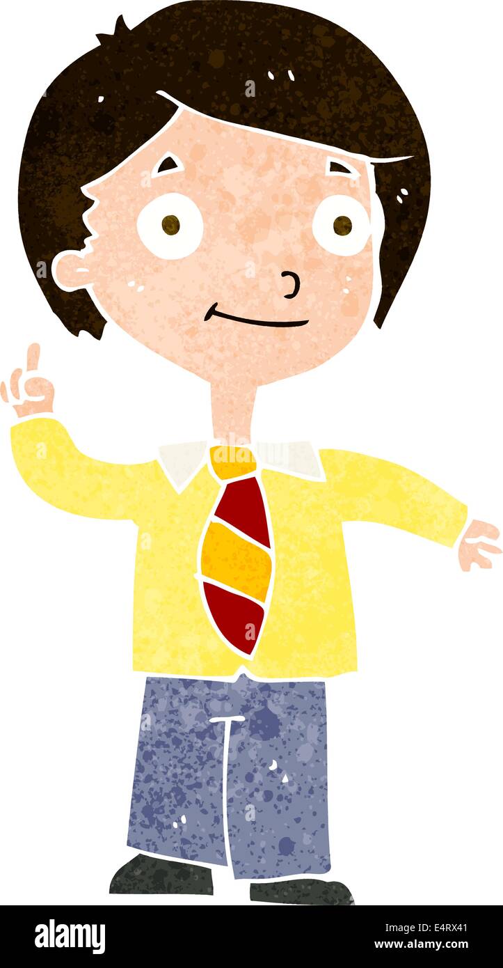 cartoon school boy answering question Stock Vector Image & Art - Alamy