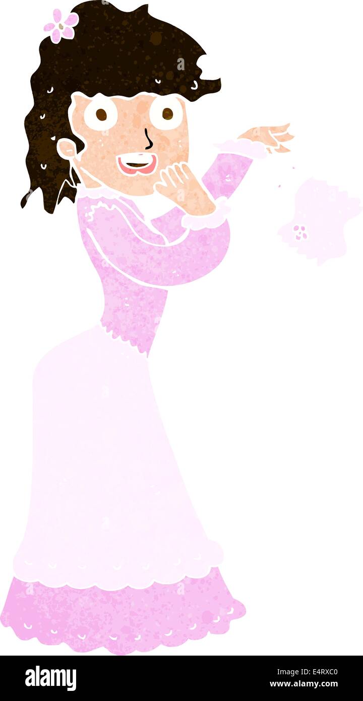 cartoon victorian woman dropping handkerchief Stock Vector Image & Art ...