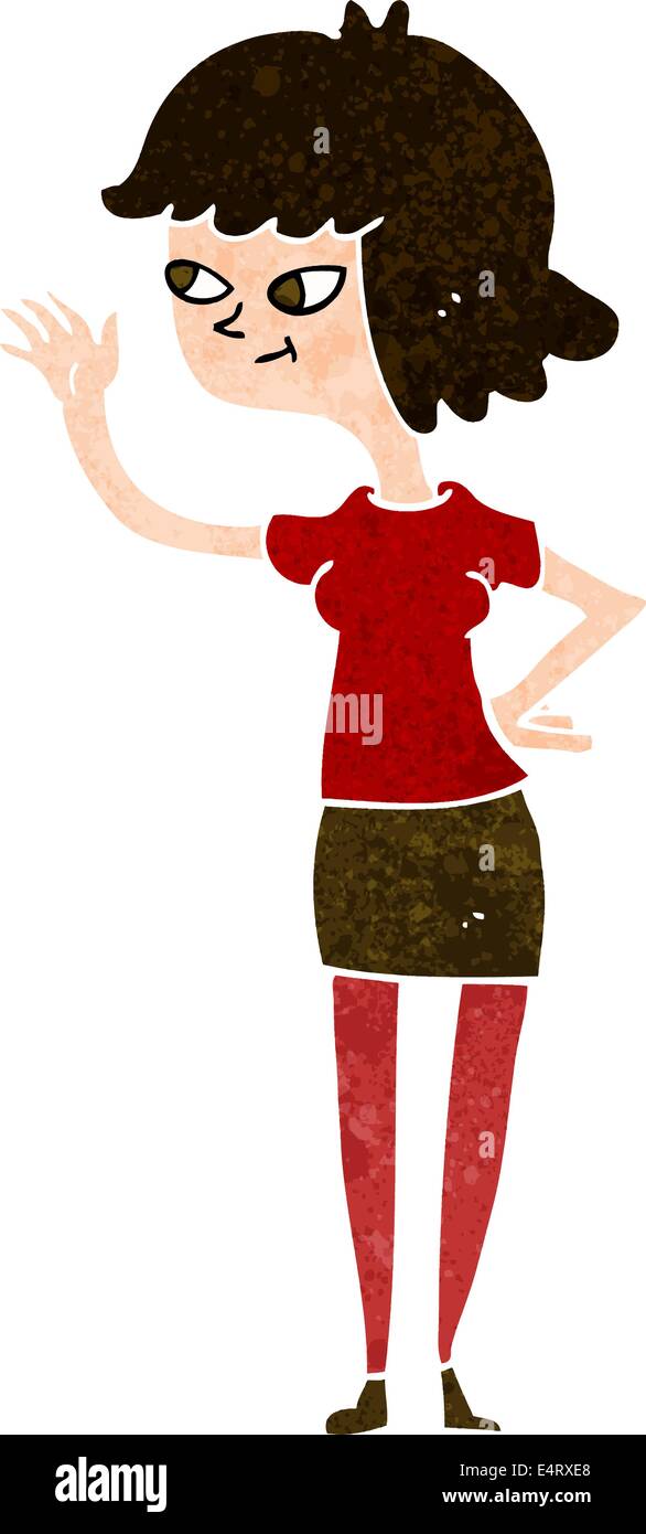 cartoon friendly girl waving Stock Vector Image & Art - Alamy