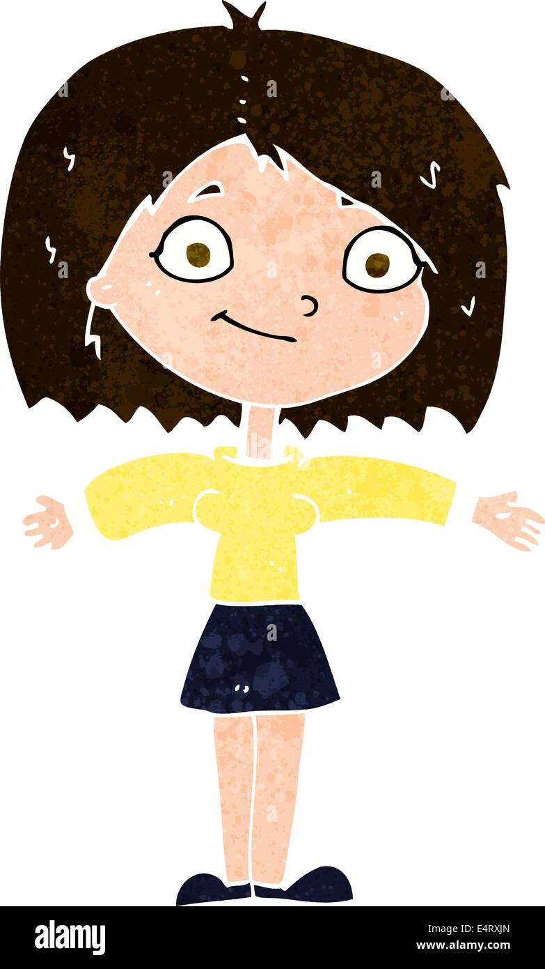 cartoon happy girl Stock Vector Image & Art - Alamy