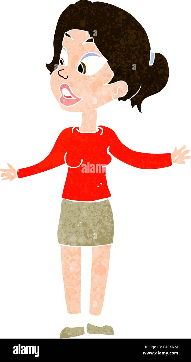 cartoon pretty woman explaining something Stock Vector Image & Art - Alamy