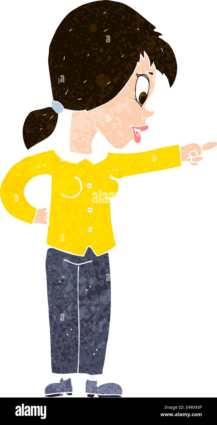 cartoon enthusiastic woman pointing Stock Vector Image & Art - Alamy