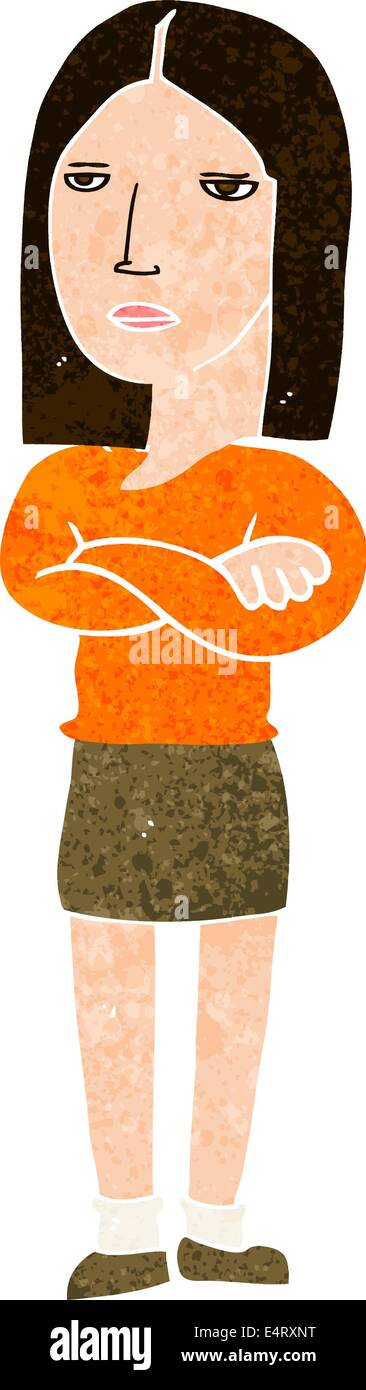 cartoon woman with folded arms Stock Vector Image & Art - Alamy