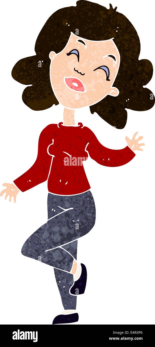 cartoon happy woman dancing Stock Vector Image & Art - Alamy