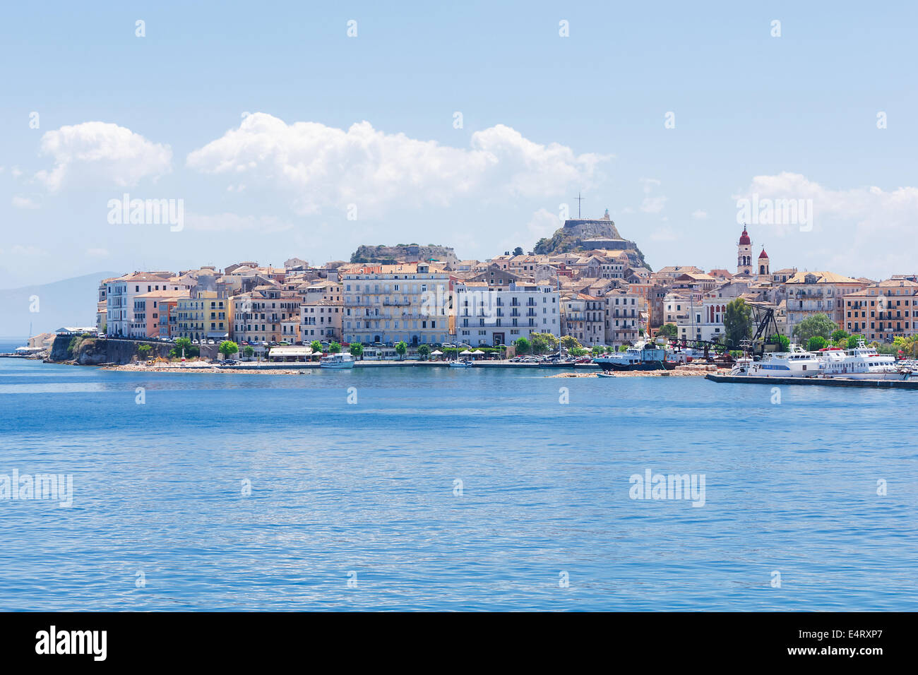Corfu town. A view of Corfu Town, the capital of the island of Kerkyra ...
