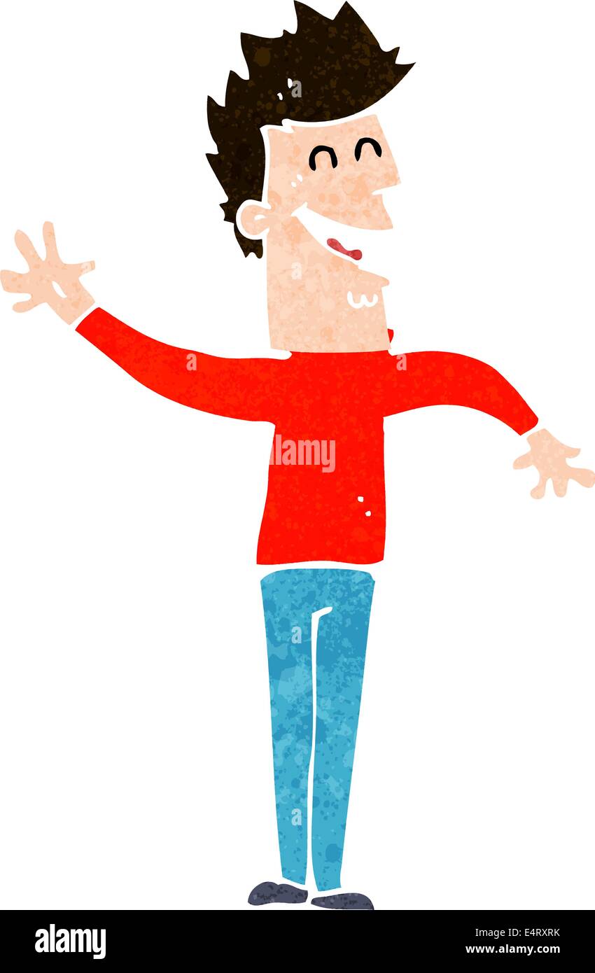 cartoon happy man waving Stock Vector Image & Art - Alamy