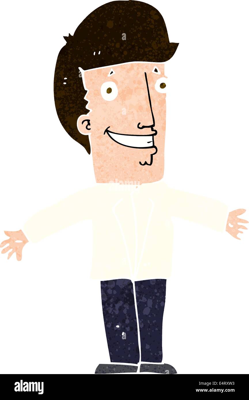 cartoon grinning man with open arms Stock Vector Image & Art - Alamy