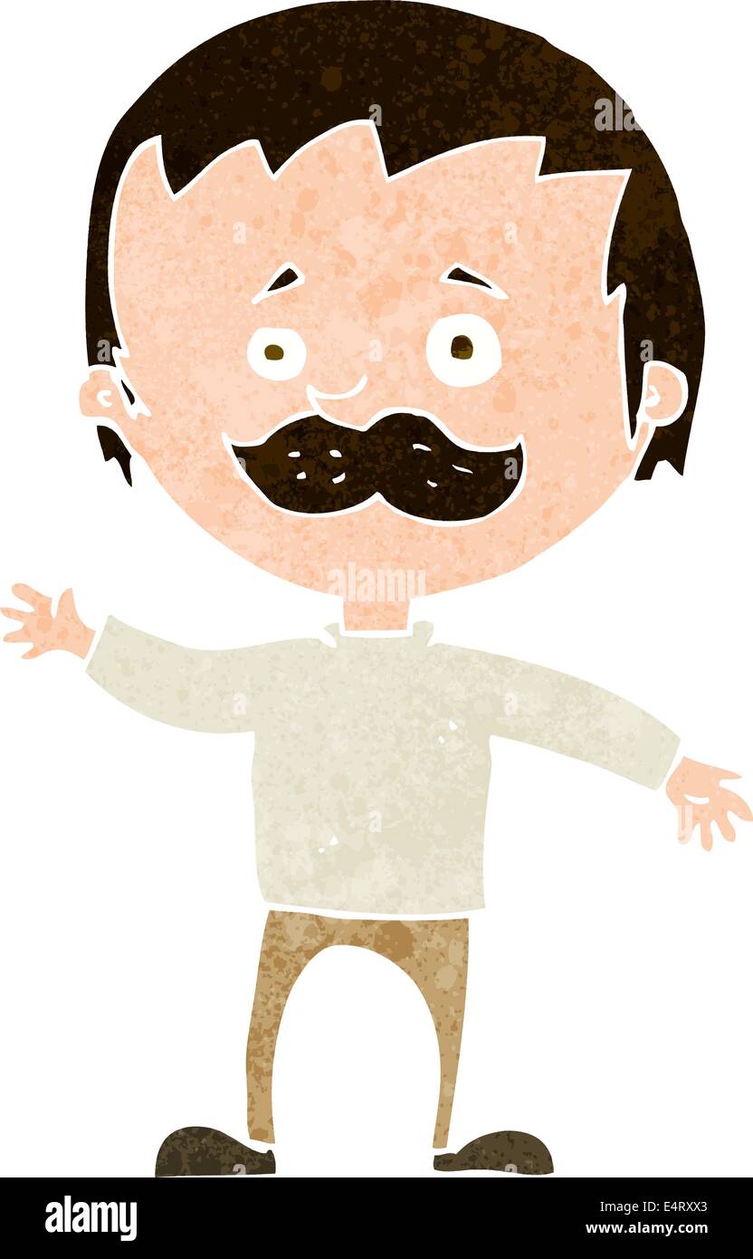 Cartoon waving mustache man hi-res stock photography and images - Alamy
