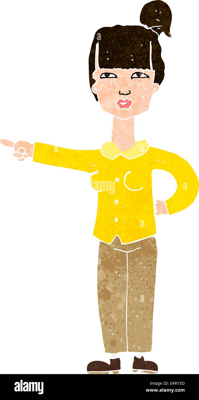 Retro woman pointing clip art Stock Vector Images - Alamy