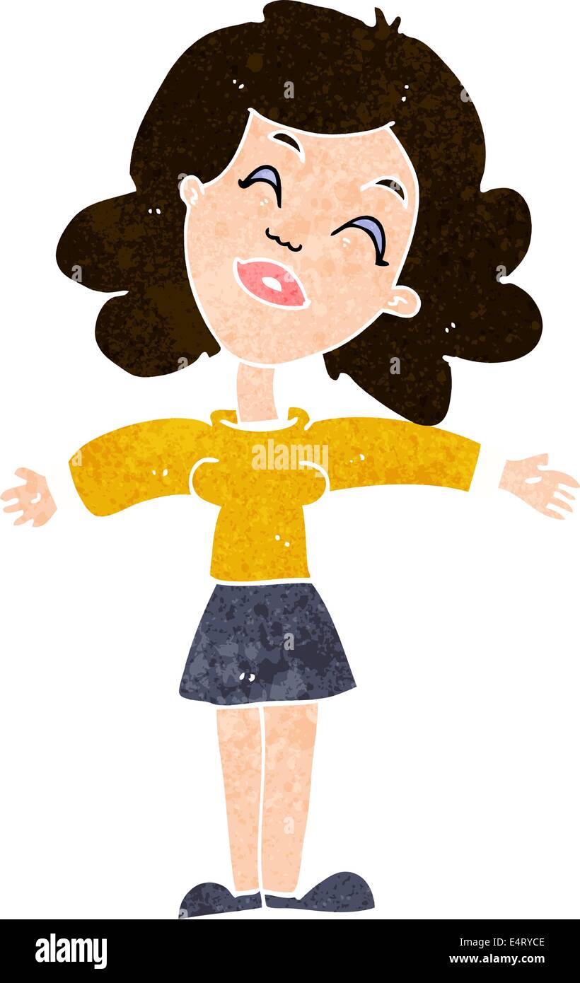 cartoon woman with open arms Stock Vector Image & Art - Alamy