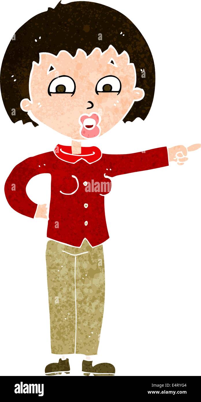 Retro woman pointing clip art Stock Vector Images - Alamy